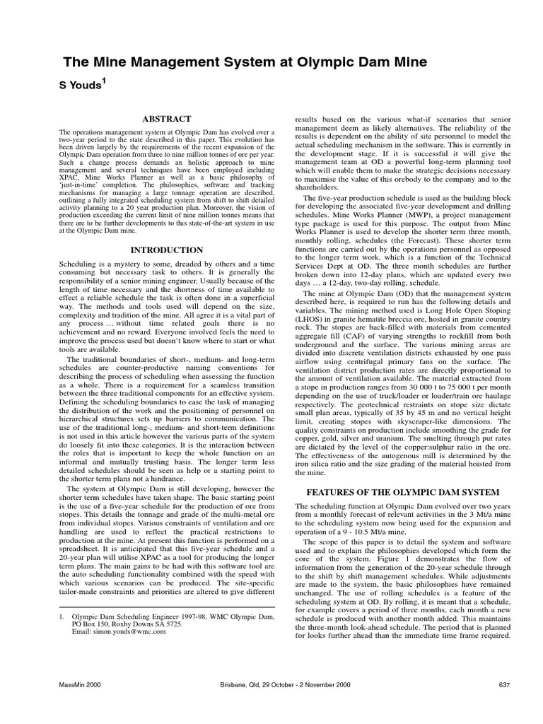 Mine Management System | PDF | Mining | System