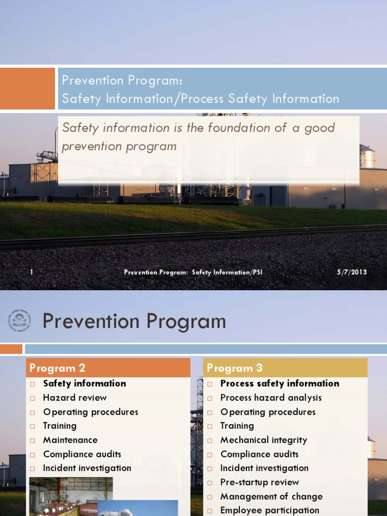 Prevention Program - Safety Information & Process Safety Information ...