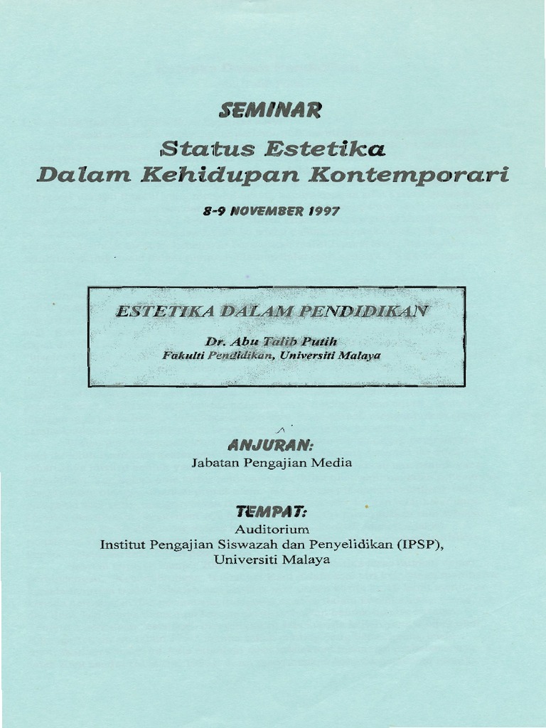 Estetika Dalam Pendidikan Dr. Abu Talib Putih | PDF
