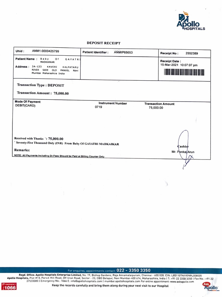 Deposit Reciept | PDF | Debit Card | Receipt