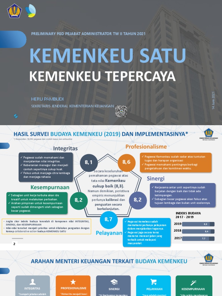 FGD Kemenkeu Satu Kemenkeu Terpercaya | PDF | Bisnis