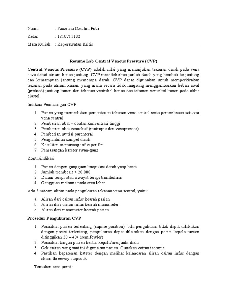 Resume CVP - Fauziana Dzulhia Putri - 1810711102 | PDF