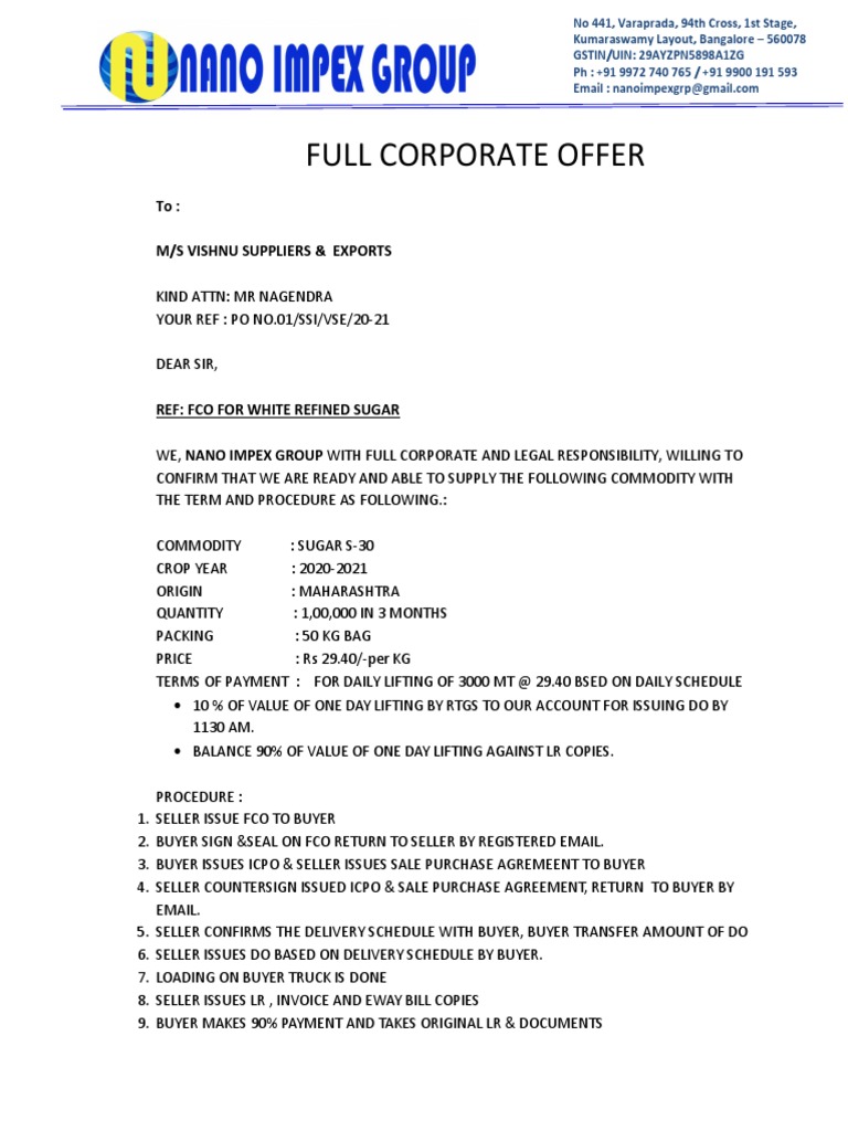 Full Corporate Offer | PDF | Sales | Economies