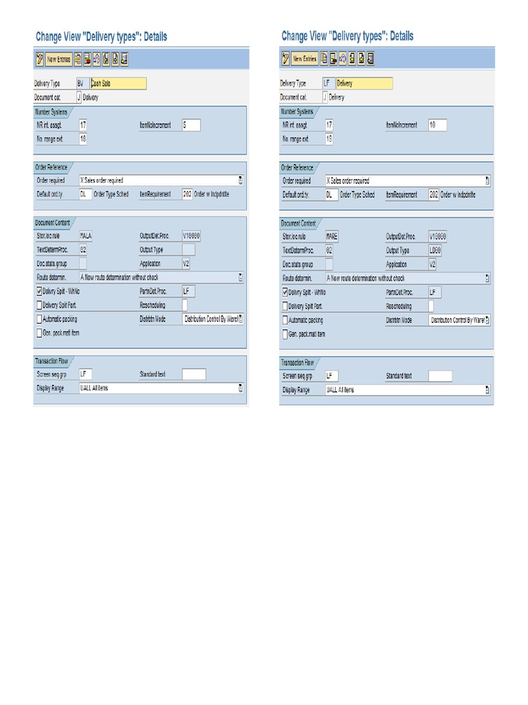 SAP SD Delivery Types | PDF