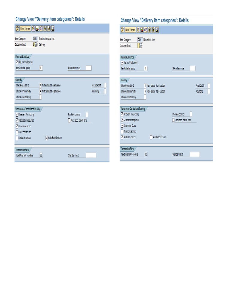 SAP SD Delivery Item Category Types | PDF