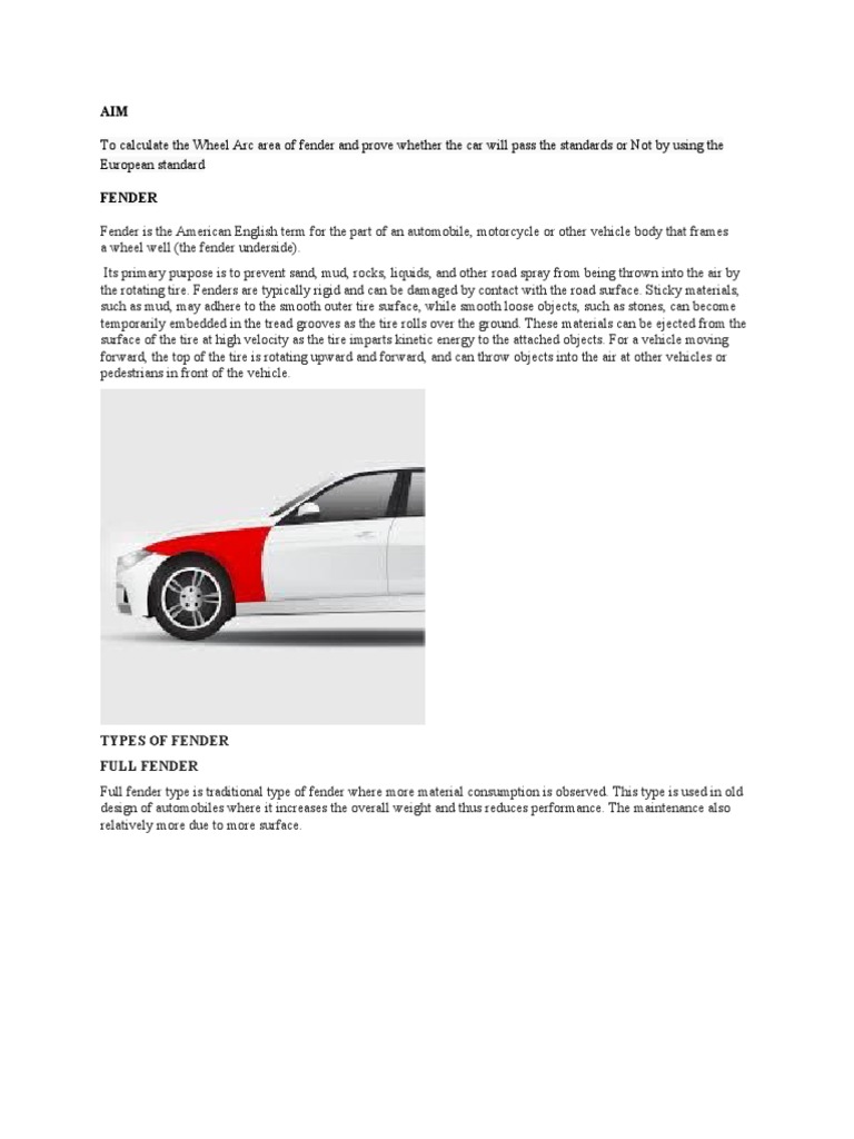 To Calculate The Wheel Arc Area of Fender and Prove Whether The Car ...