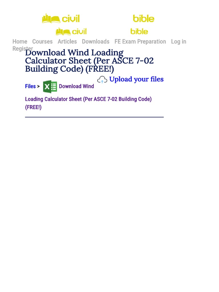Wind Loading Calculator Sheet (Per ASCE 7-02 Building Code) | PDF ...