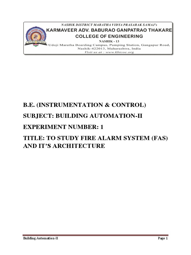 Fire Alarm System Architecture Overview | PDF | Electrical Engineering ...