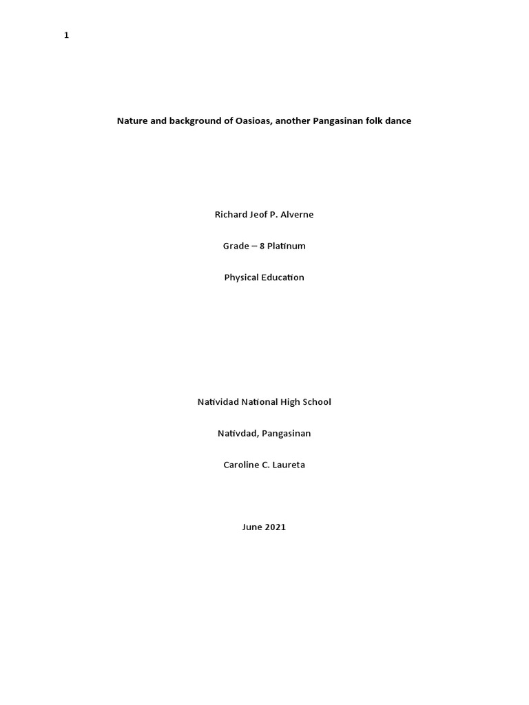 The Nature and Origins of the Oasioas Dance: A Closer Look at this ...