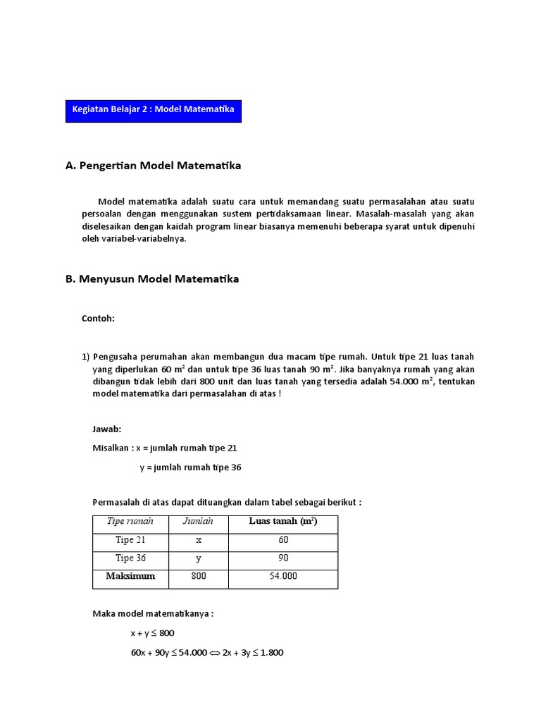 PL Model Matematika | PDF