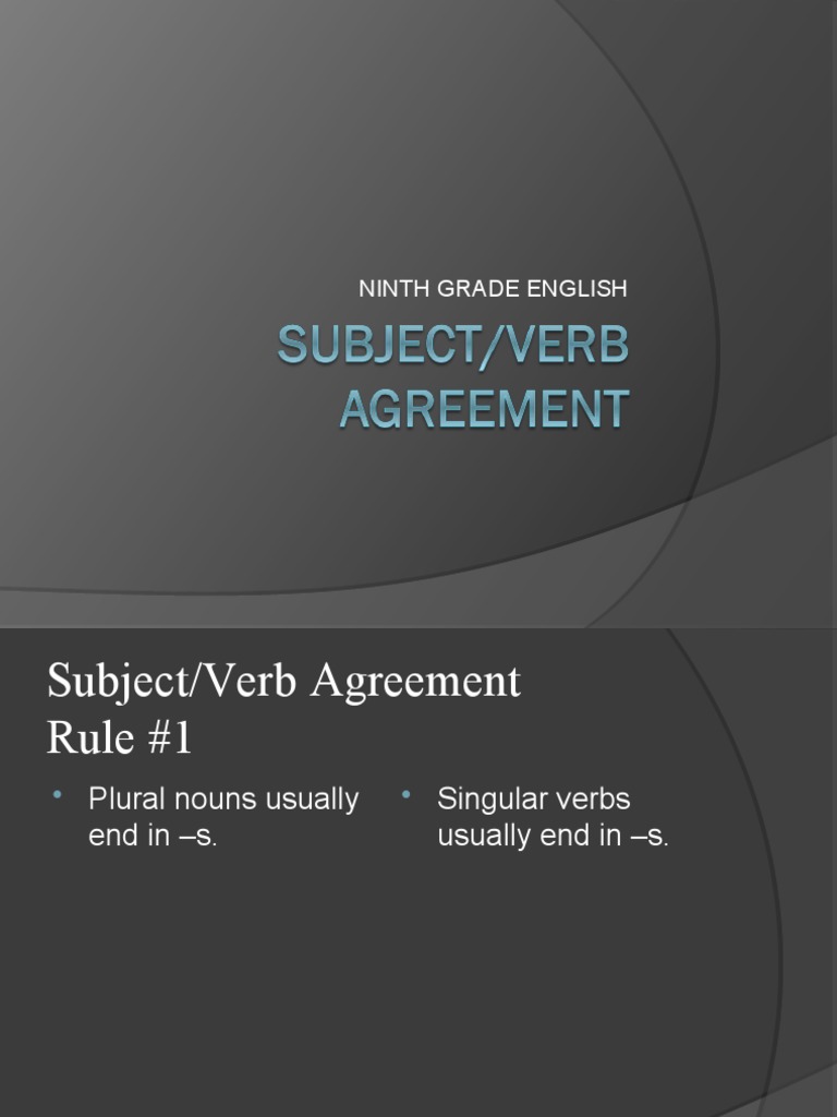 Subject Verb Powerpoint | PDF | Subject (Grammar) | Grammatical Number