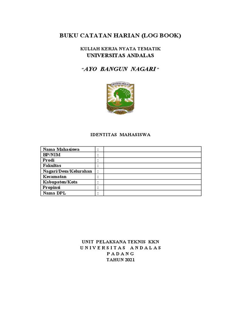 Format Log Book KKN 2021 1 | PDF