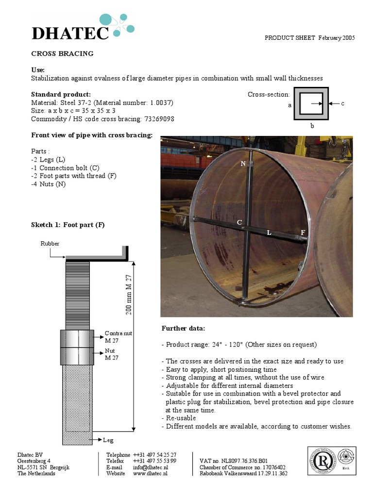 PS English Cross Bracing | PDF | Pipe (Fluid Conveyance) | Manufactured ...