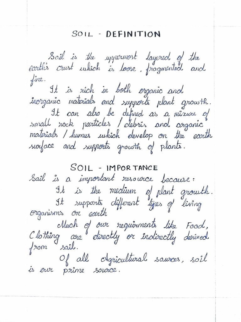 SOCIAL PROJECT TYPES OF SOIL Hand Written | PDF | Natural Materials ...