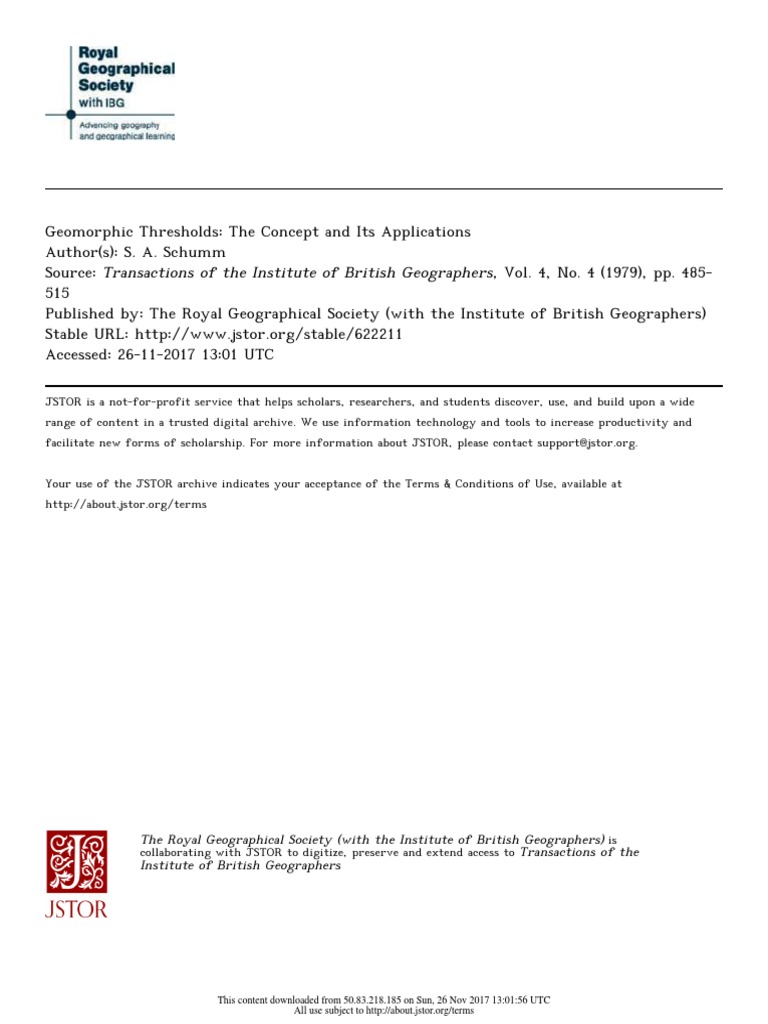 Schumm 1979 | Download Free PDF | Geomorphology | Erosion