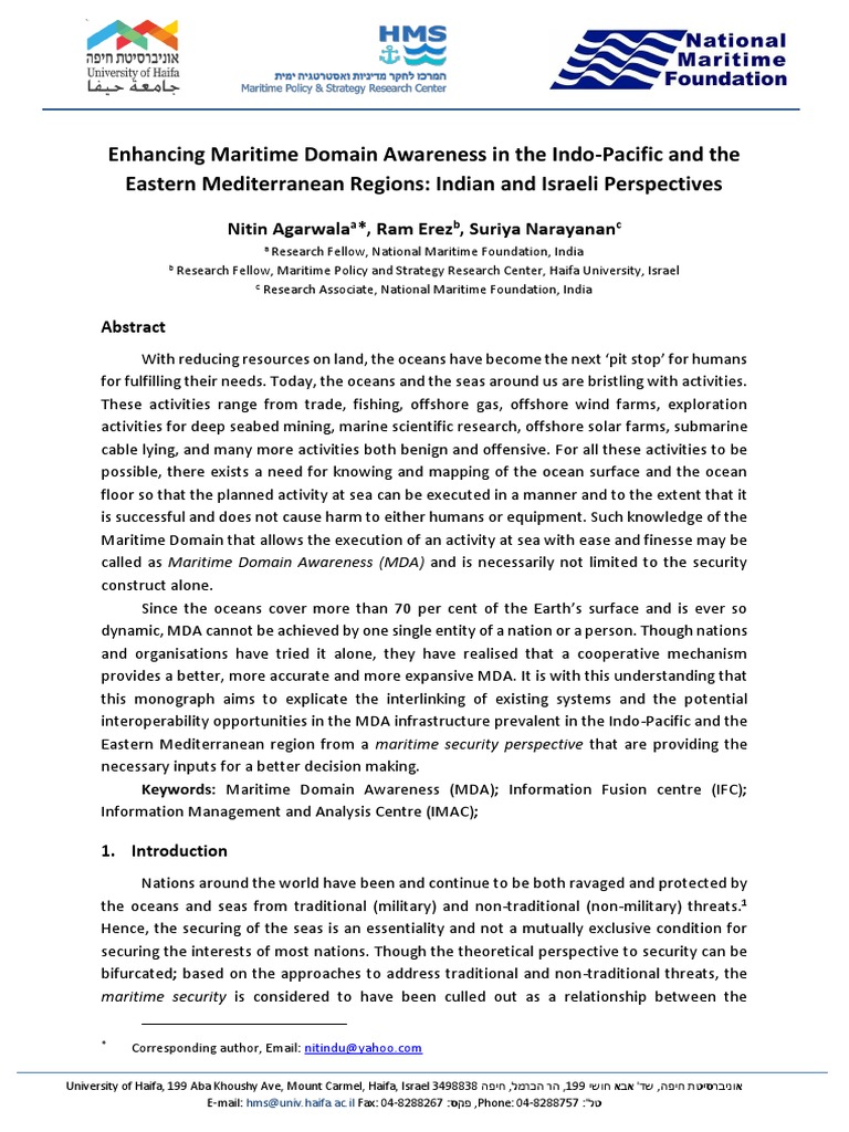 Enhancing Maritime Domain Awareness In The Indo Pacific And The Eastern