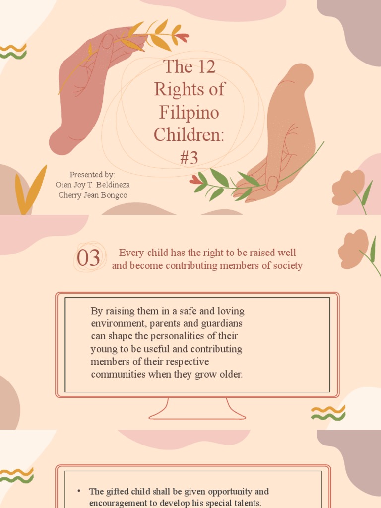12 Rights of Filipino Children | PDF