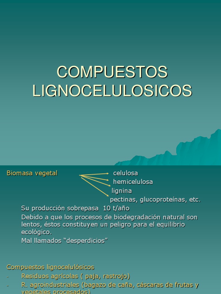 PowerPoint COMPUESTOS LIGNOCELULOSICOS | PDF | Celulosa | Peroxidasa