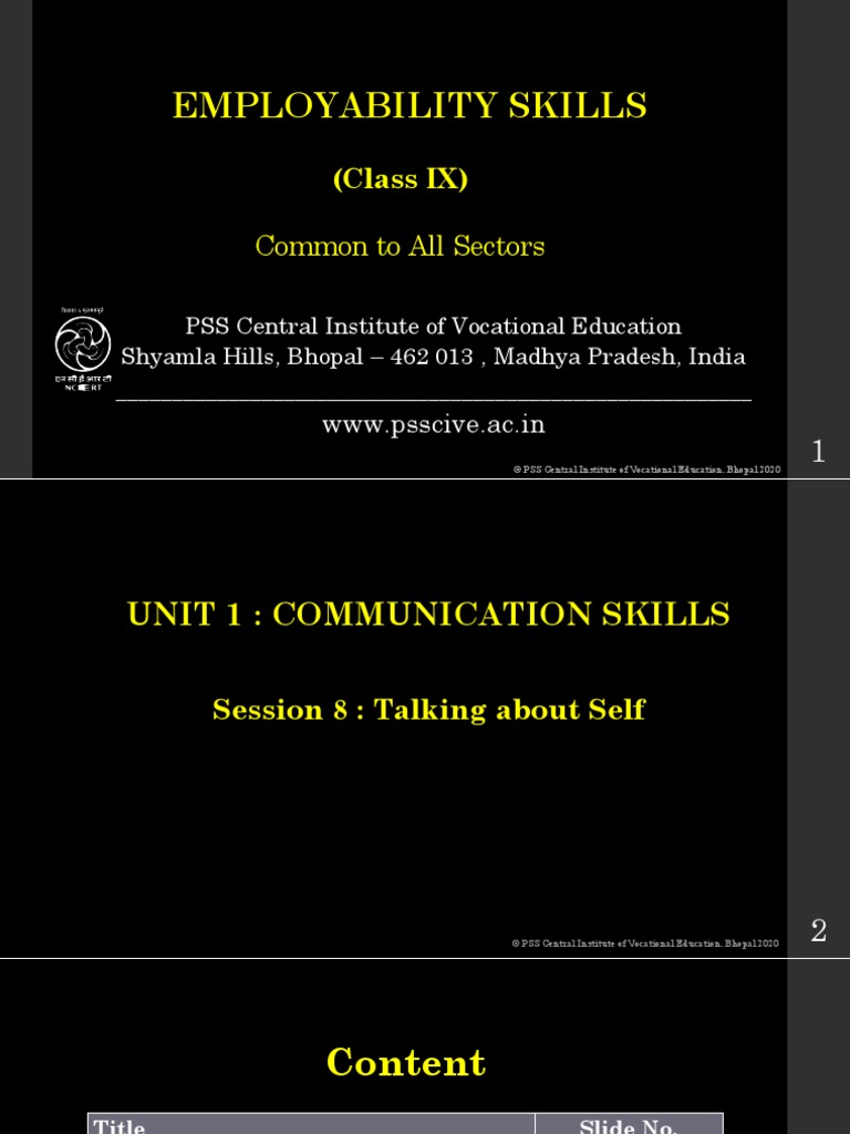 Employability Skills: (Class IX) | PDF | Noun | Language Arts & Discipline