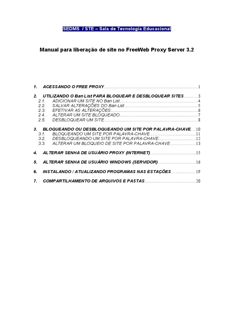 10.manual de Proxy | PDF | Servidor Proxy | Microsoft Windows