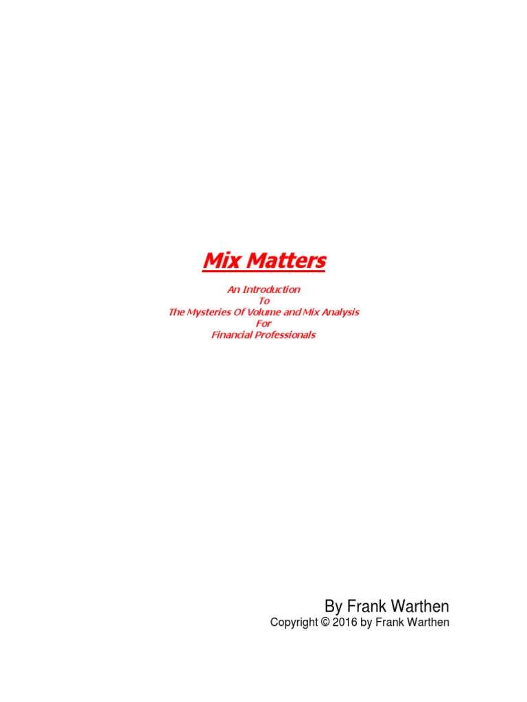 Mix Matters: by Frank Warthen | Download Free PDF | Management ...
