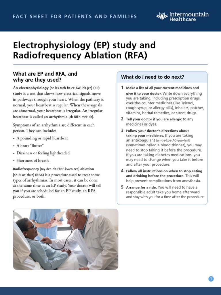 Electrophysiology (EP) Study and Radiofrequency Ablation (RFA) | PDF ...