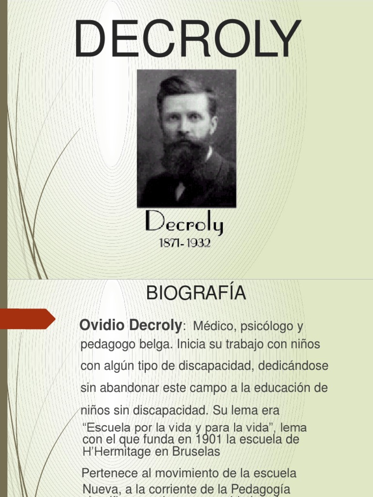 Ovide Decroly | PDF | Aprendizaje | Sicología