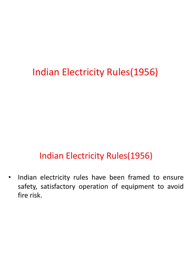 Indian Electricity Rules (1956) | PDF | Voltage | Electrical Equipment