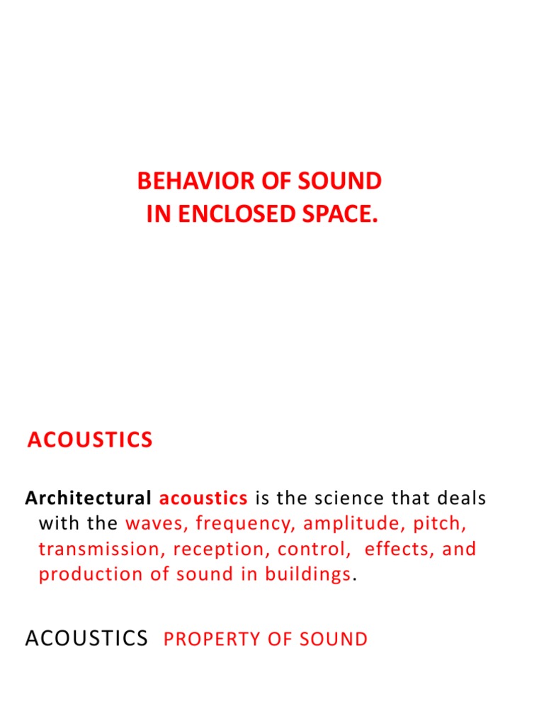 Sound Behavior in Enclosed Spaces | PDF | Sound | Waves