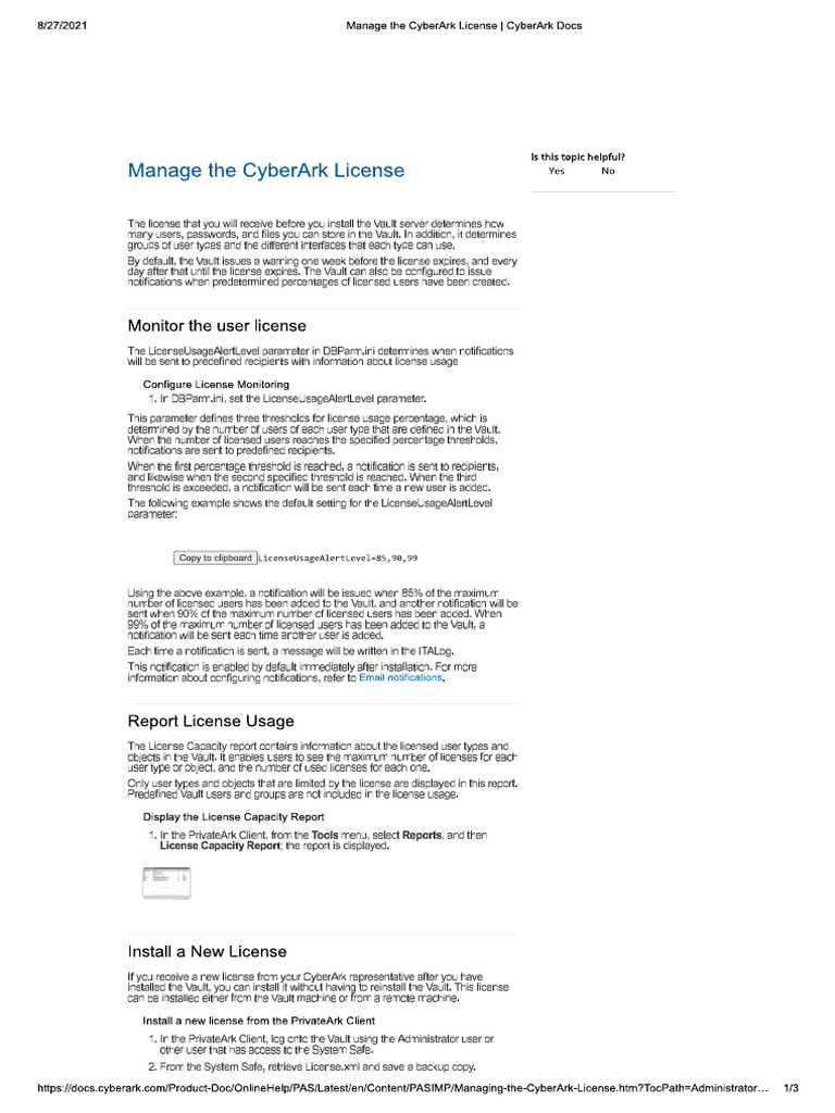 Manage The Cyberark License | PDF
