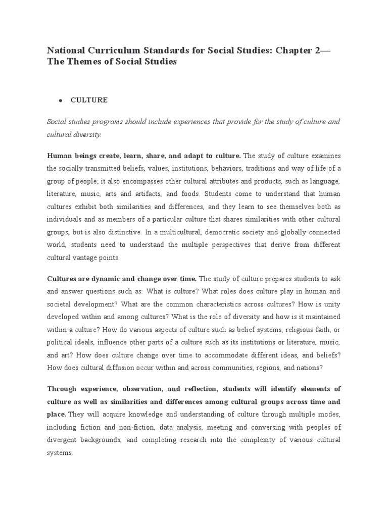 National Curriculum Standards For Social Studies | PDF | Identity ...