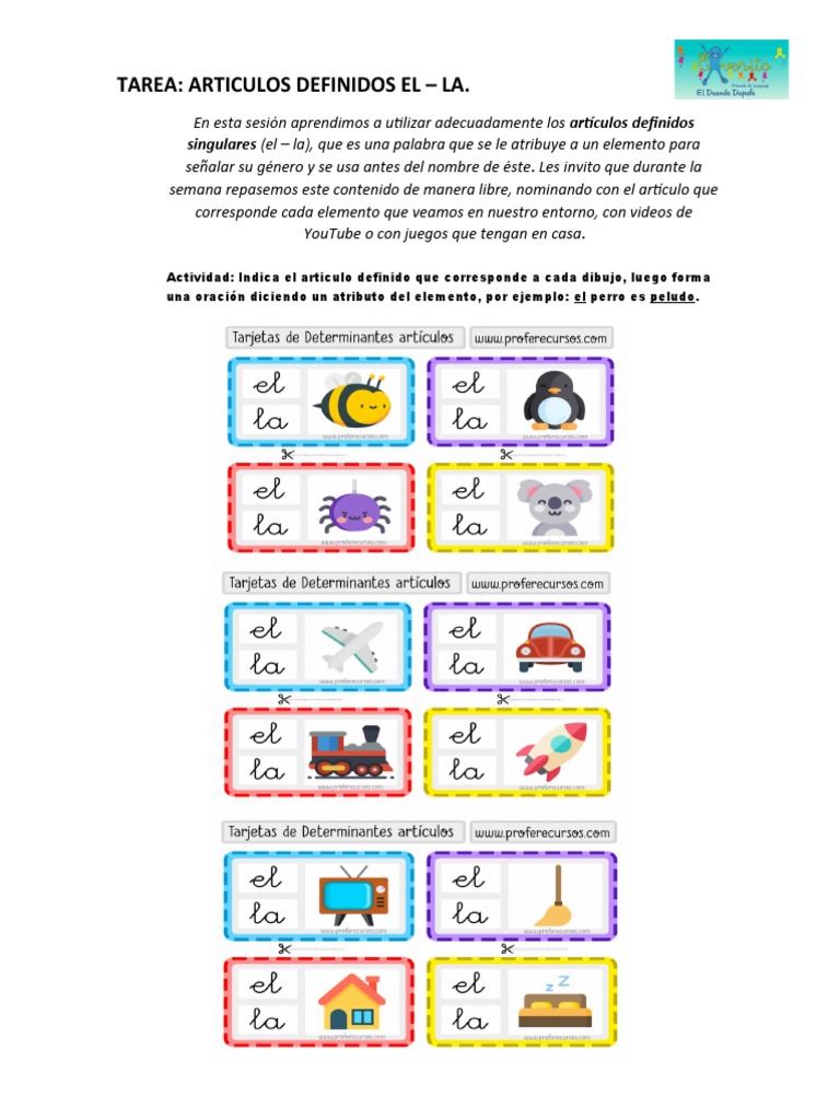 Articulos Definidos Singular EL LA | PDF