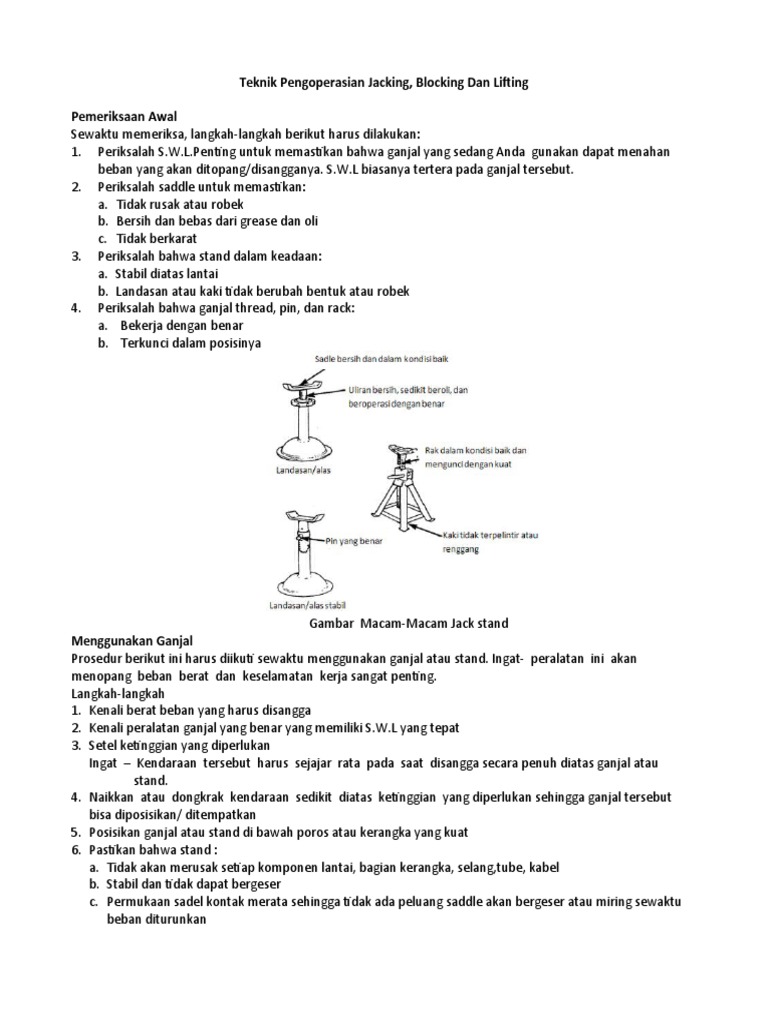 Panduan Aman Jacking dan Lifting | PDF