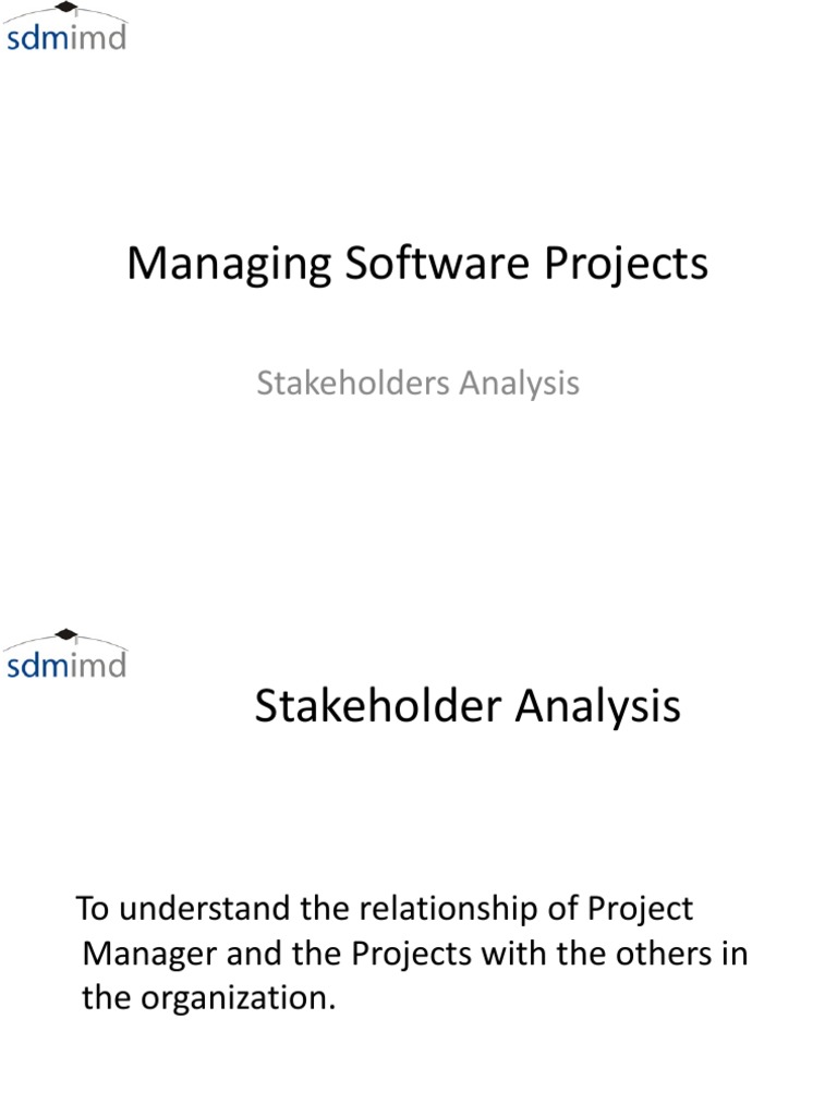 Managing Software Projects: Stakeholders Analysis | PDF | Stakeholder ...