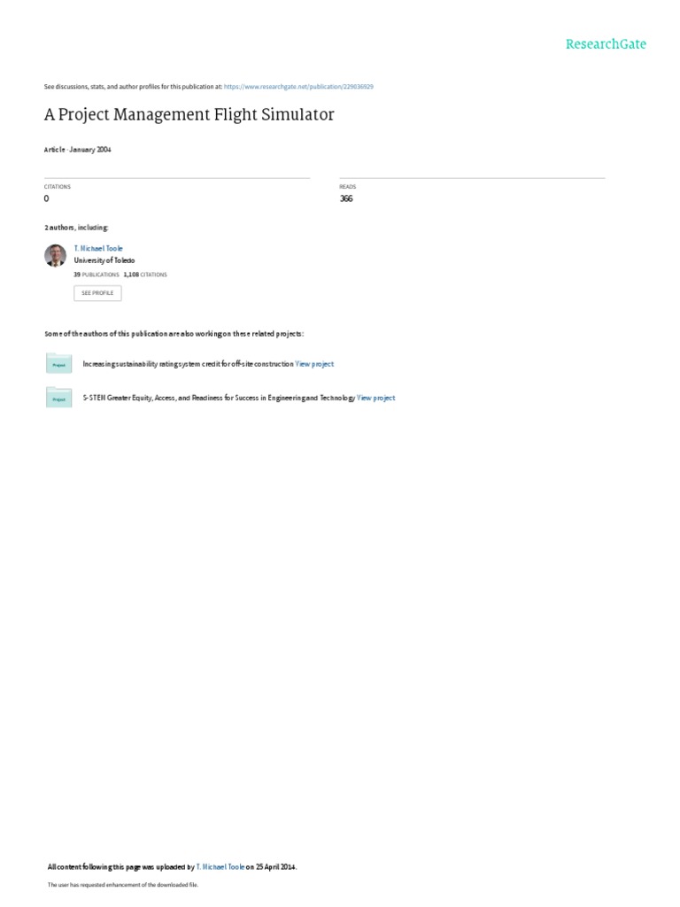 A Project Management Flight Simulator: January 2004 | PDF | Simulation ...