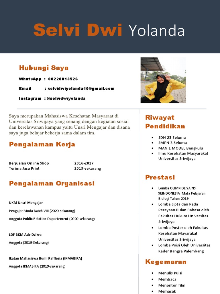 Profil Mahasiswa Aktif dan Relawan | PDF