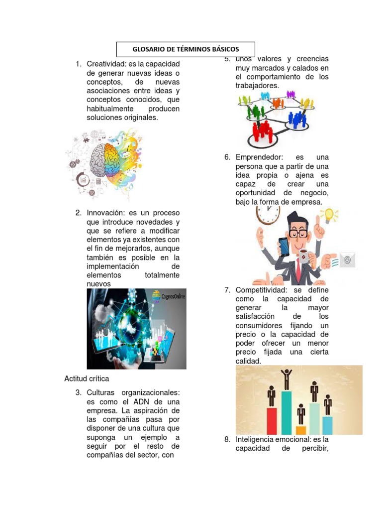 Glosario de T Rminos B Sicos (1) .PDF Gilber | PDF | Iniciativa empresarial | Innovación
