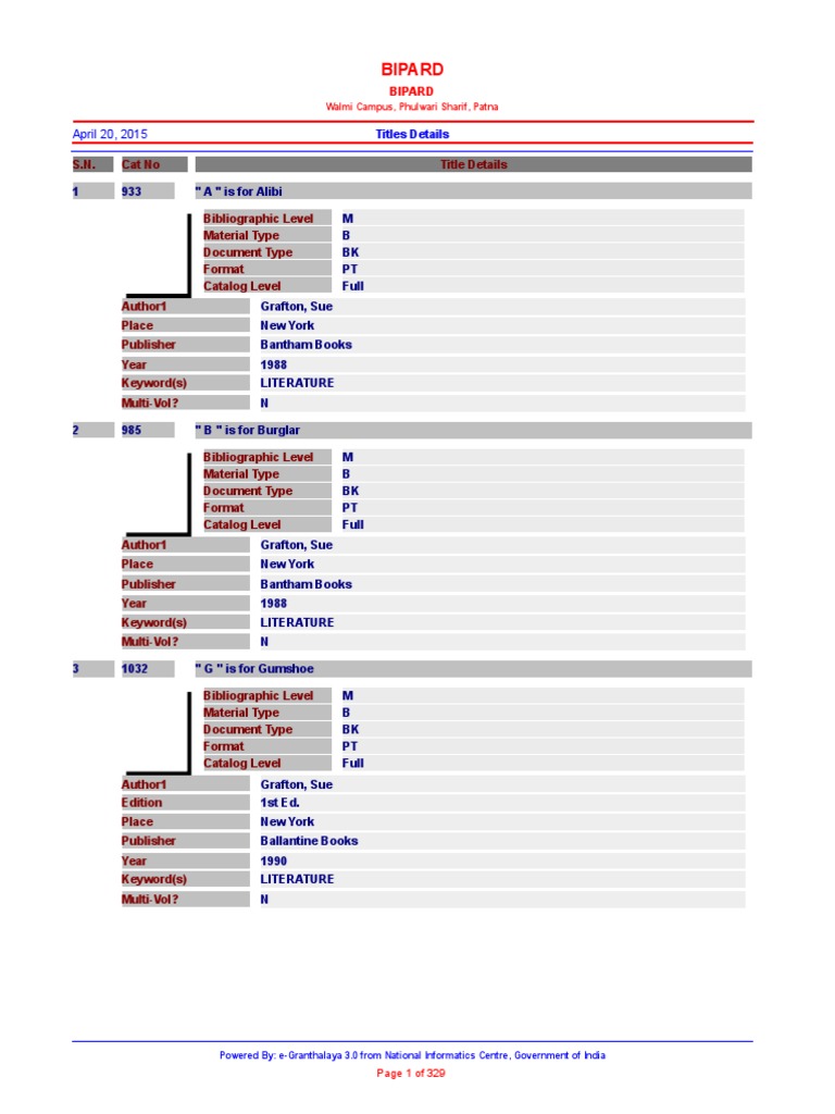 List of Bi Pard Books | PDF