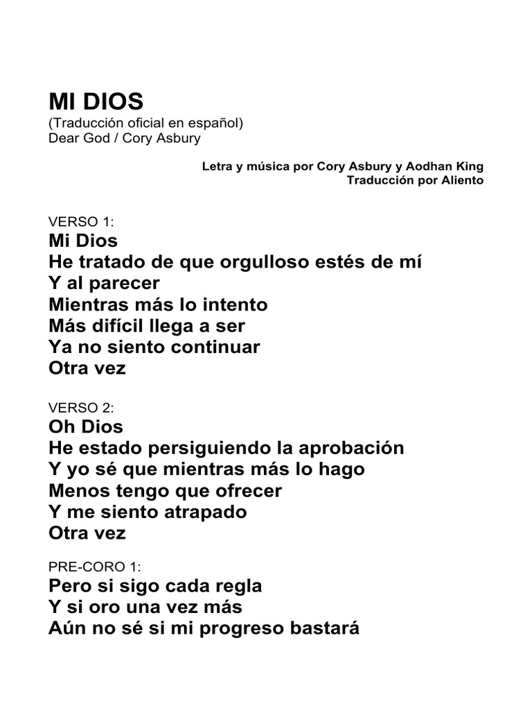 Mi Dios Letra | PDF