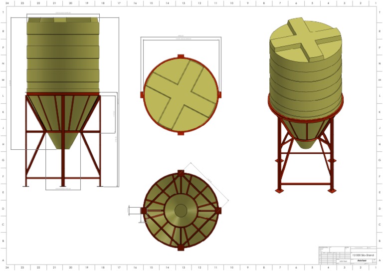 Silo Stand Drawing Specifications | PDF | Industrial Processes ...