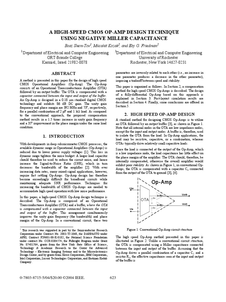 High-Speed Cmos Op-Amp Design Technique | PDF | Operational Amplifier ...