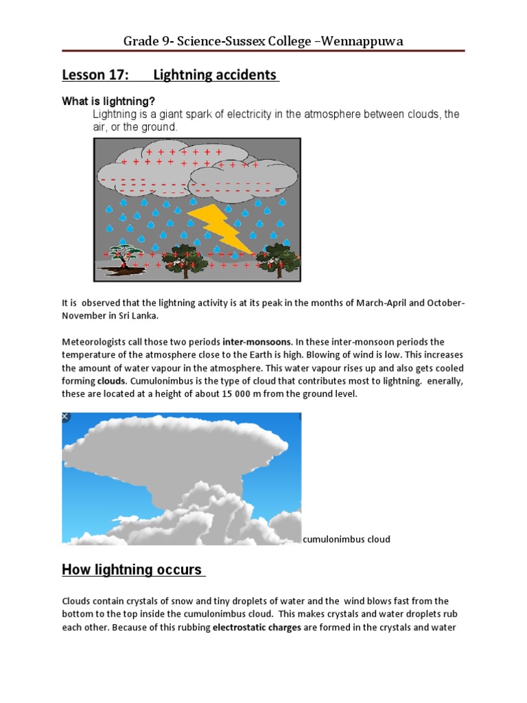 Lesson 17: Lightning Accidents: Grade 9-Science-Sussex College ...