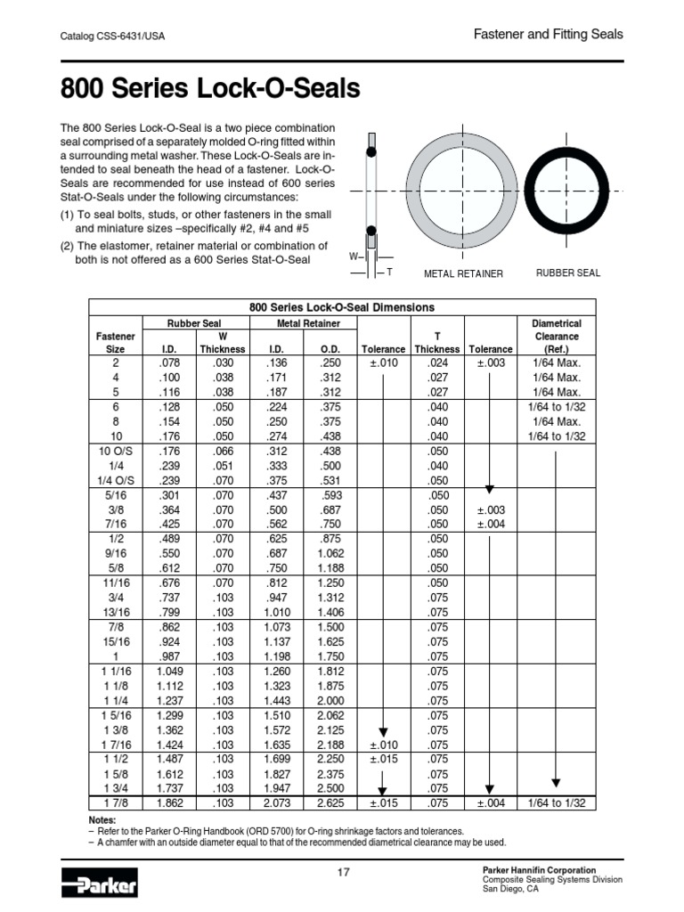 800 Series Lock-O-Seals: Fastener and Fitting Seals | PDF | Petroleum ...