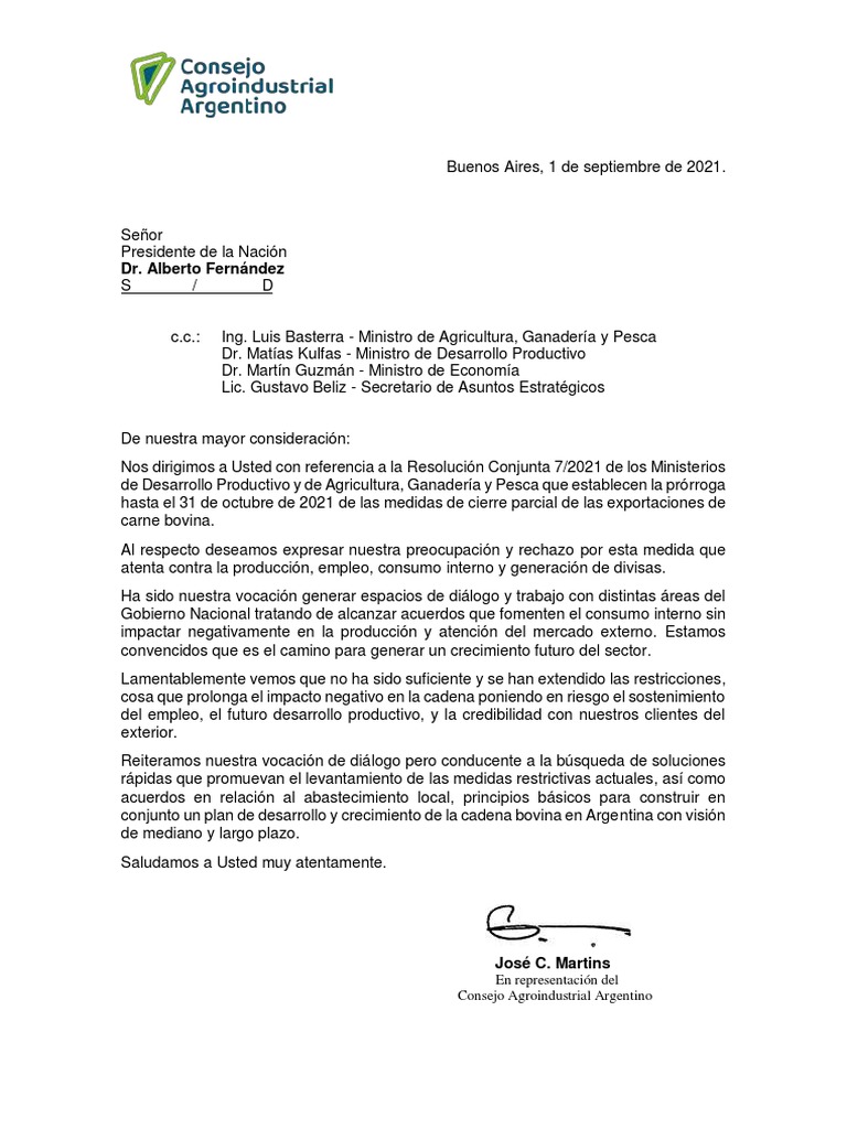 Carta Al Gobierno | PDF
