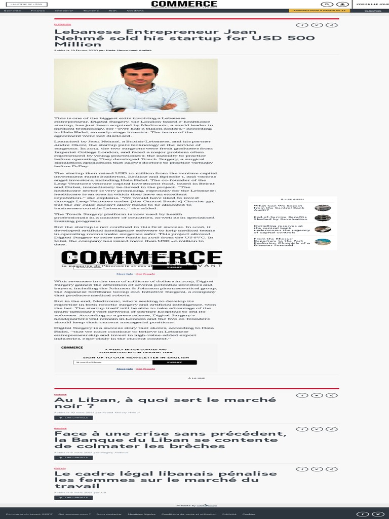 Lebanese Entrepreneur Jean Nehmé Sold His Startup For USD 500 Million ...