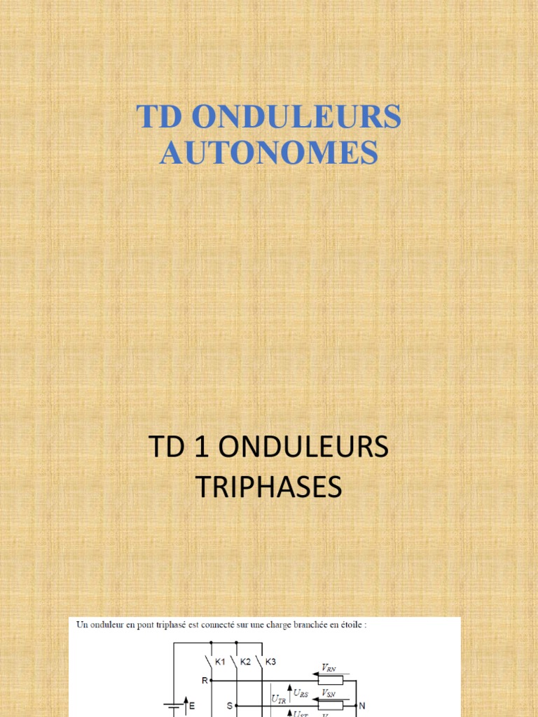 TD Onduleurs Autonomes | PDF