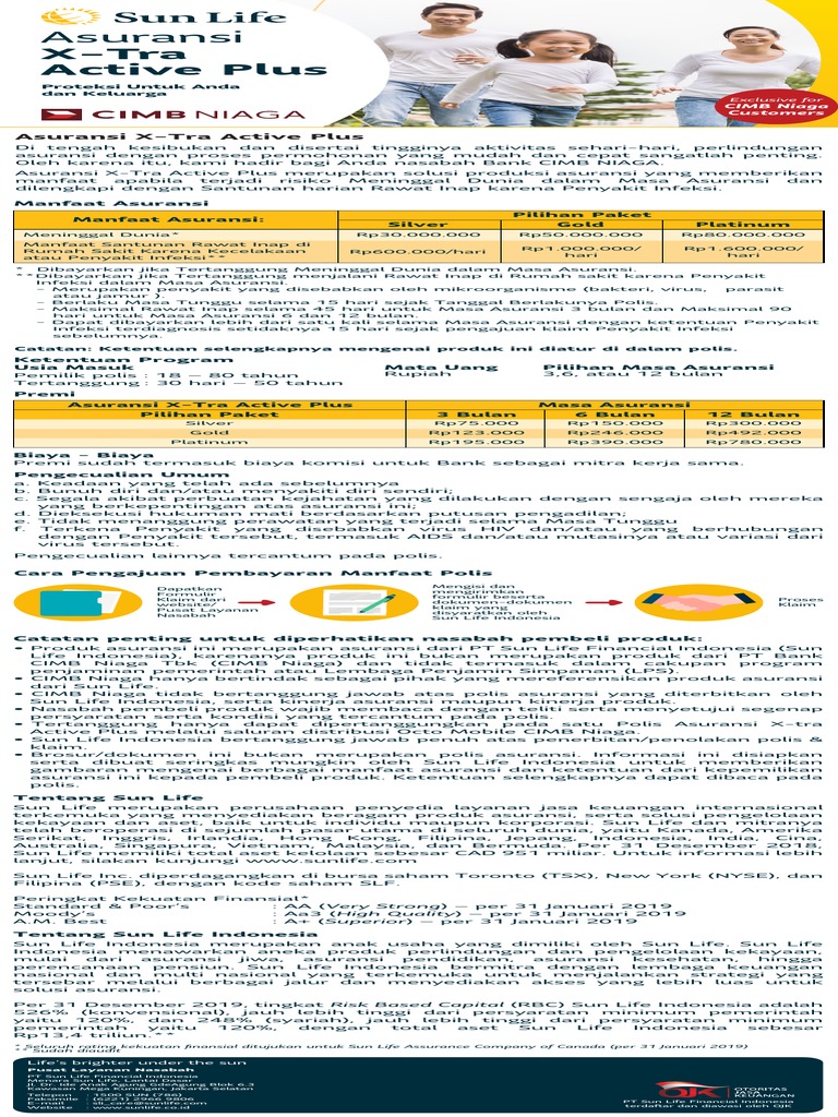 Sun Life Ebrosur Xtra Active Plus B | PDF