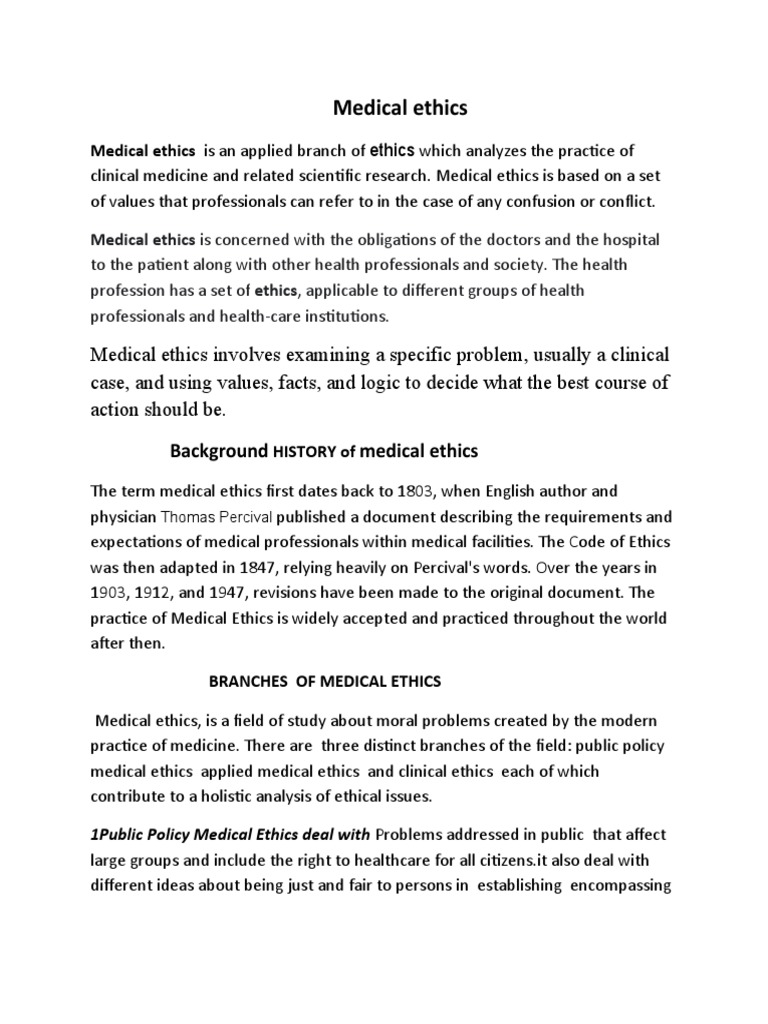 Medical Ethics | PDF | Medical Ethics | Medicine