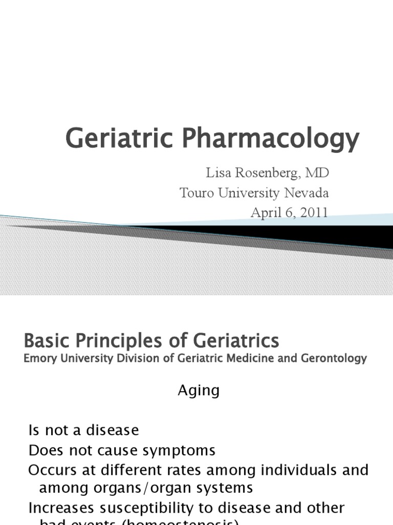 Geriatric Pharmacology Insights by Dr. Rosenberg | PDF | Drug ...