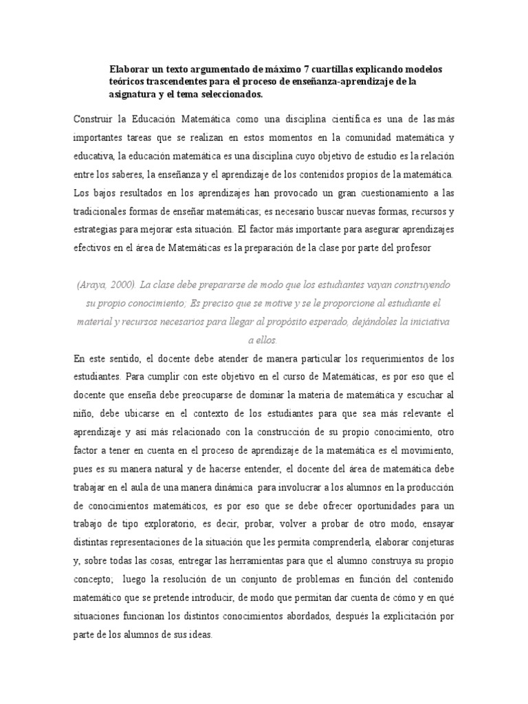 Texto Argumentativo Maximo 7 Cuartillas | PDF | Constructivismo ...